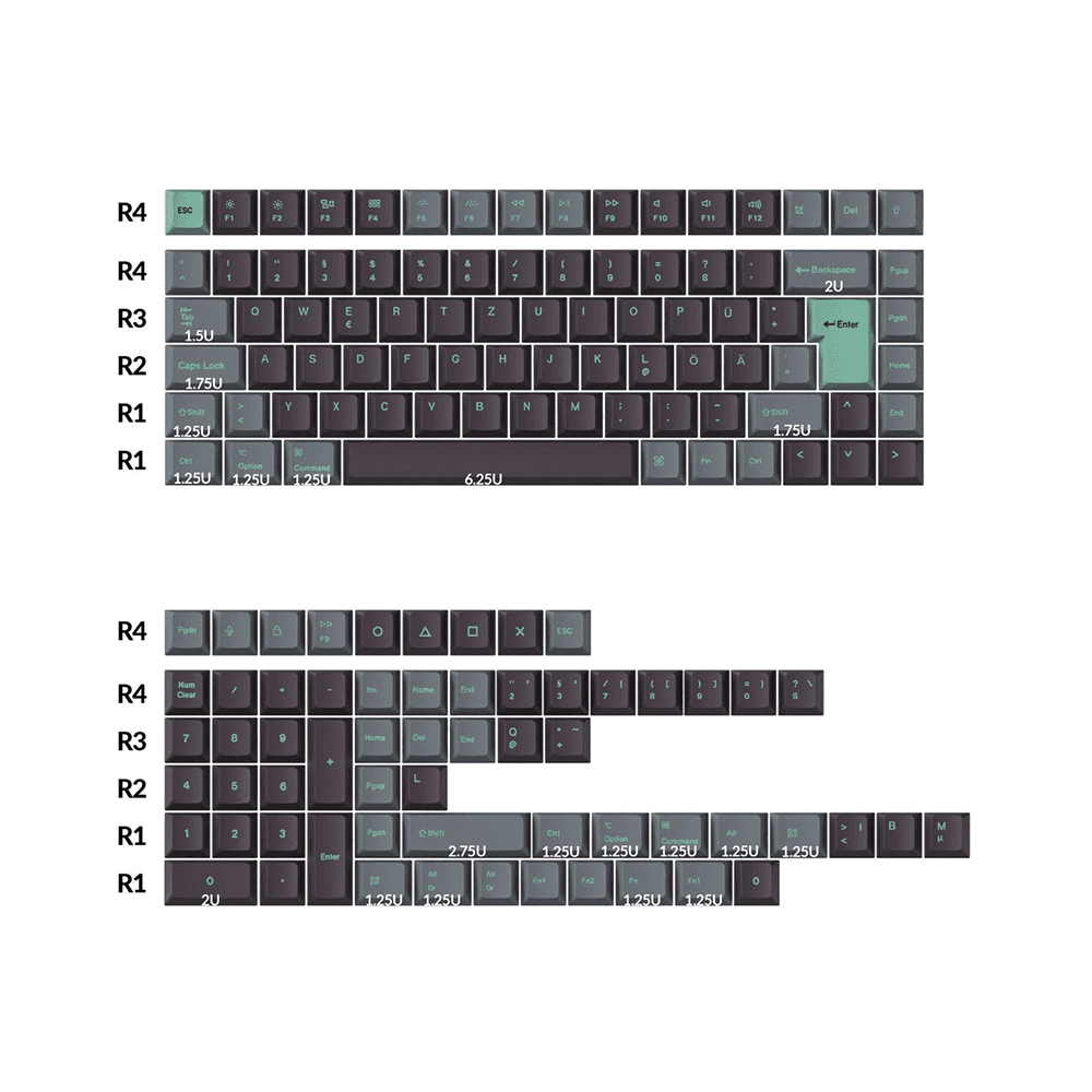 Keychron Hacker Mint (ISO-DE) Keycap Set – InputGear DE